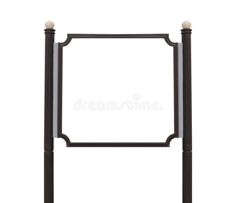 Medium Billboard Wooden Sign Post Isolated White Background. Stock ...