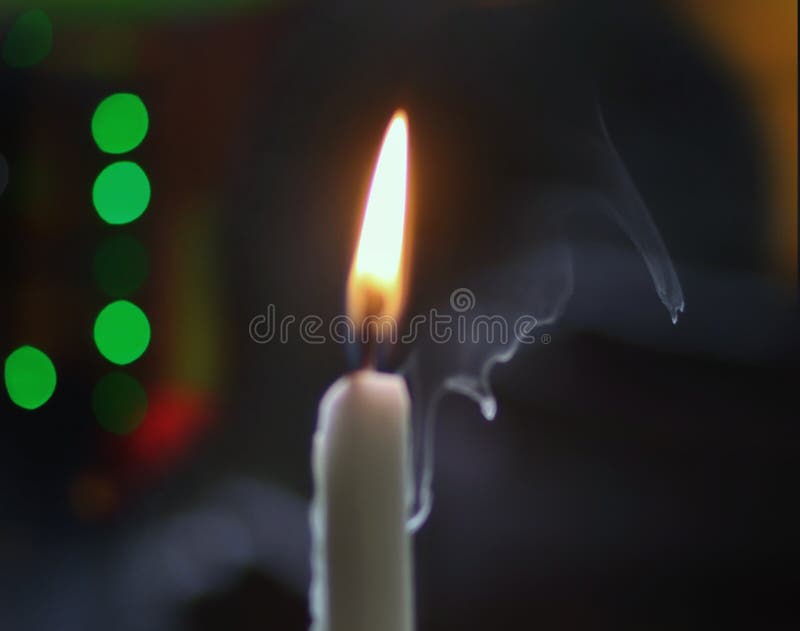 A Medium Candle To Remove Darkness from Light. Stock Image - Image of ...