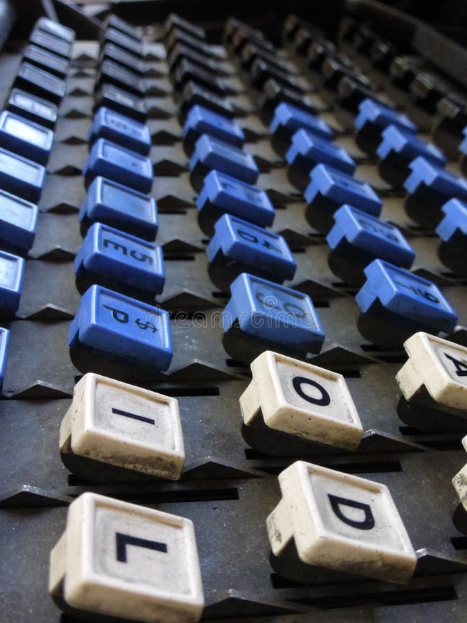Medium Close Up of Linotype Machine Keys Editorial Photography - Image ...