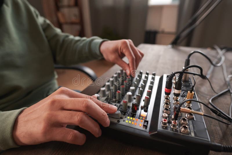 Setting Mixing Console stock image. Image of closeup - 247855823