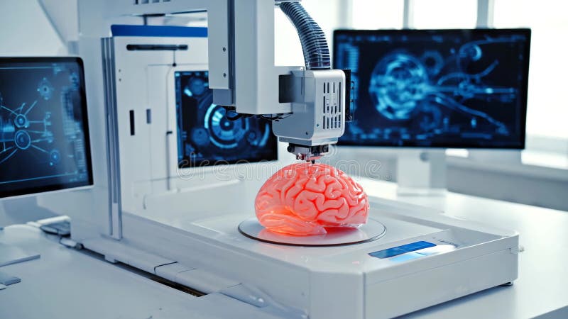 Medium Close-up of a Sophisticated 3D Printer Meticulously Constructing ...