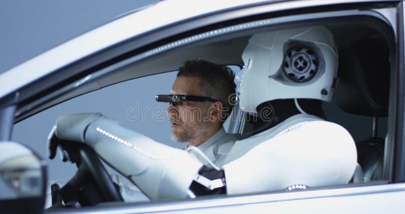 Engineer Testing Car Driving Robot Stock Image - Image of indoors ...