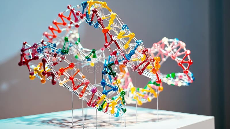 A Medium Closeup of a 3D Model of DNA Strands Intertwined with Tools ...