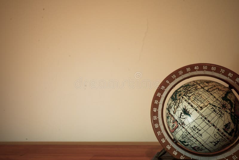 Medium globe on wood stock photo. Image of globe, educational - 178504820