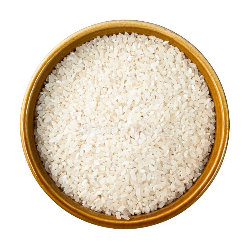 Medium-grain Polished Rice in Round Bowl Cutout Stock Image - Image of ...
