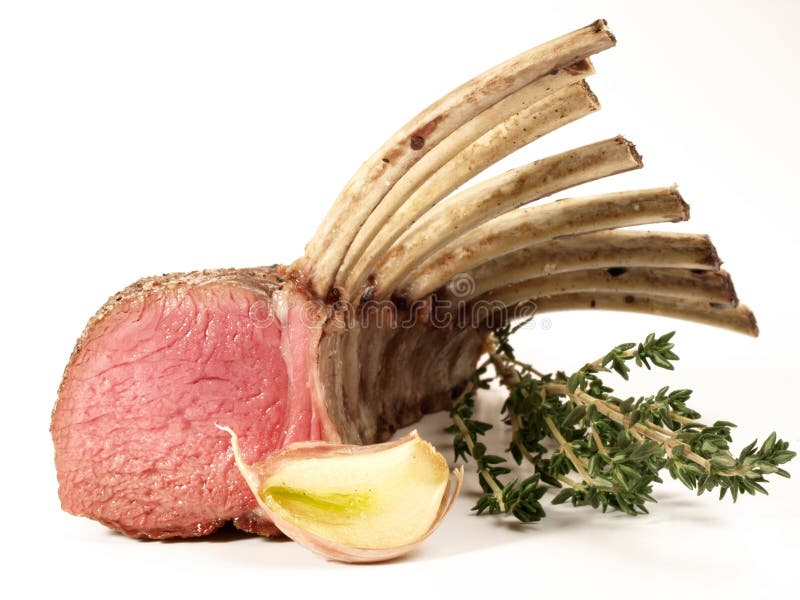 Medium Lamb Rack with Garlic Stock Image - Image of chop, dinner: 183330539