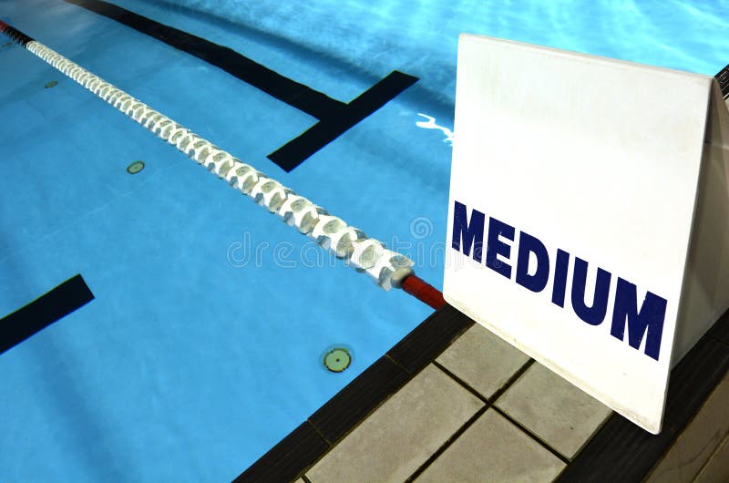 Medium Lane Sign in Swimming Pool Stock Photo - Image of business ...