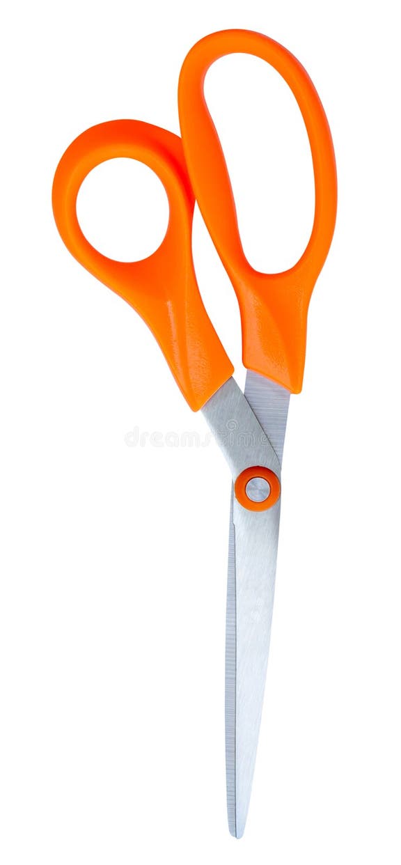 Medium Multipurpose Scissors with Orange Handle in Vertical Isolated on ...