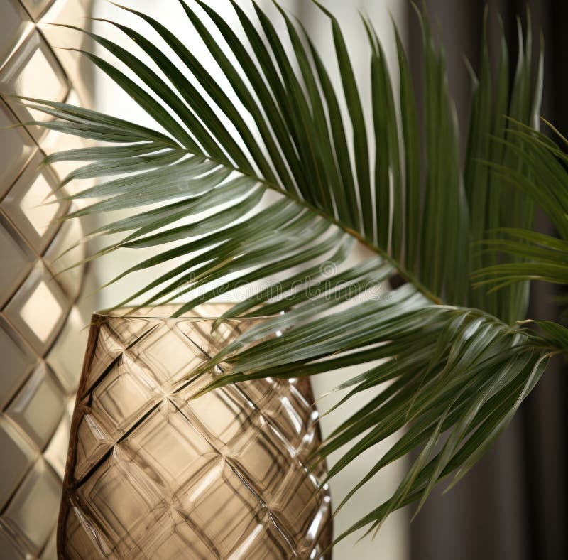 Medium Palm Leaves in a Glass Vase, Stock Photo - Image of nature ...
