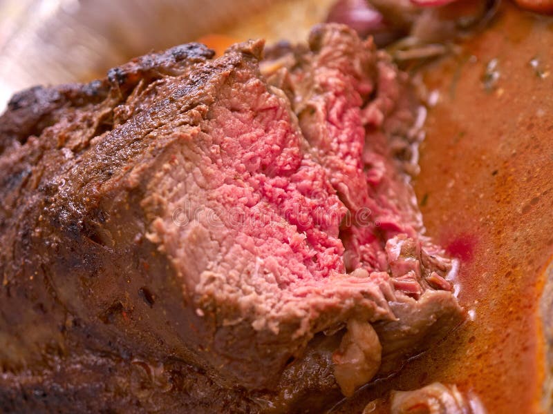 Medium Rare Beef Roast stock photo. Image of lunch, grill - 86432836