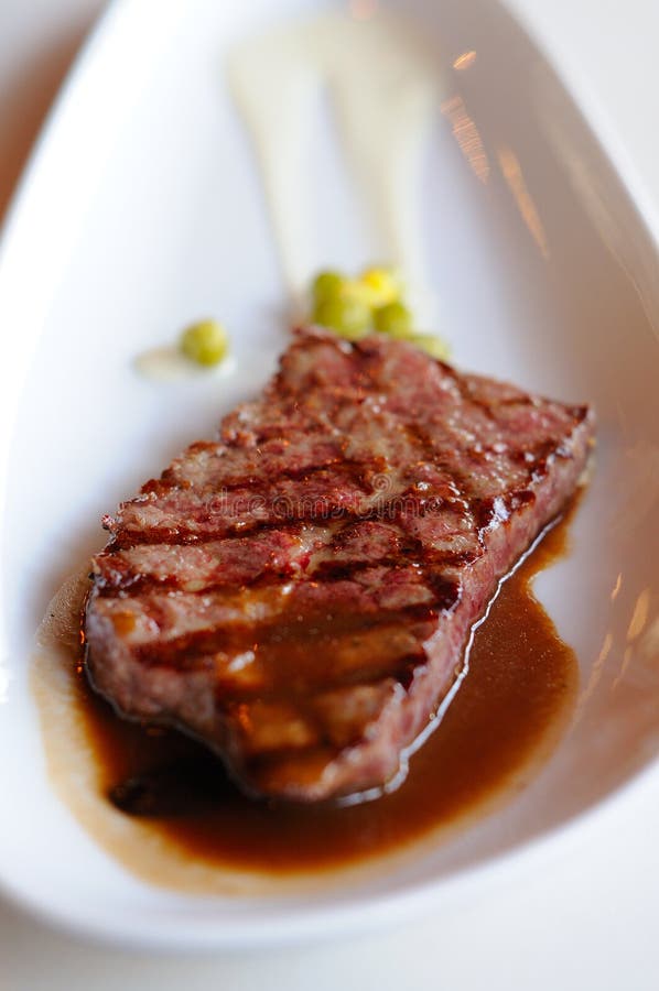 Medium Rare Beef Steak stock image. Image of meat, cooked - 209724179