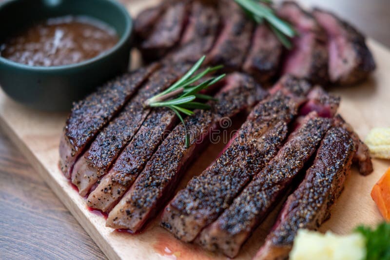Medium rare meat stock photo. Image of brown, black - 285500850