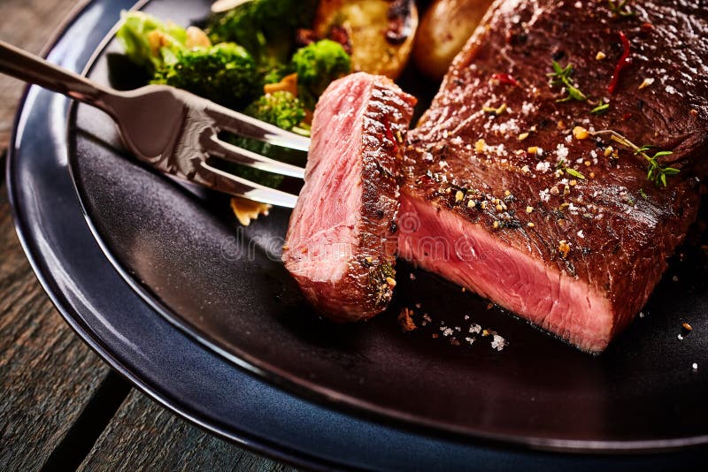 Rare Cooked Lean Beef Steak Stock Image - Image of meat, steak: 30746735