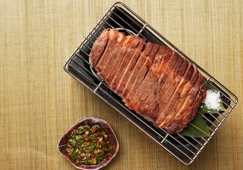 Medium Rare Sliced Grilled Striploin Beef Steak Stock Photo - Image of ...