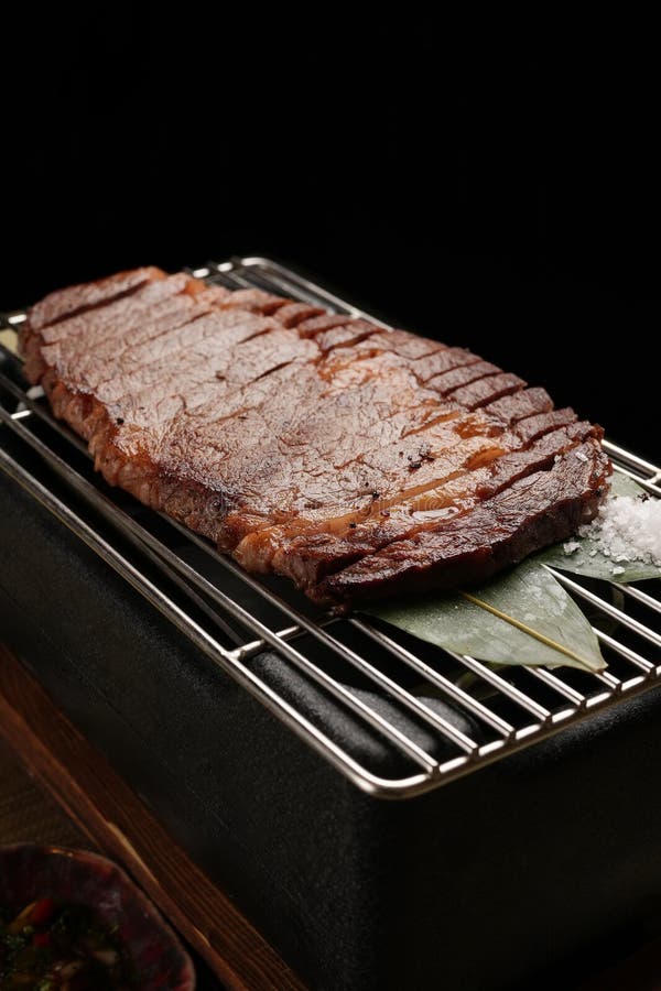 Medium Rare Sliced Grilled Striploin Beef Steak Stock Image - Image of ...