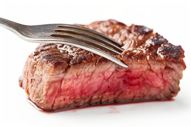Medium Rare Steak Being Cut Stock Image - Image of barbecue, luxury ...