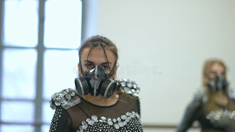 Medium Shot of Active Confident Modern Dancer Moving in Slow Motion ...