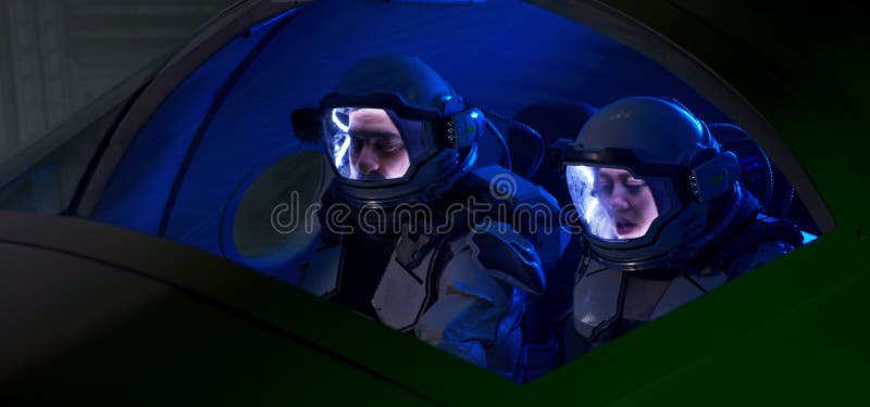 Astronauts Performing Test in a Spaceship Stock Image - Image of ...