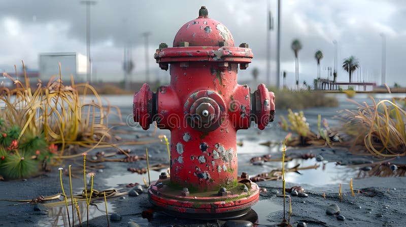 Medium Shot of Bright Red Fire Hydrant on White Backdrop Stock ...