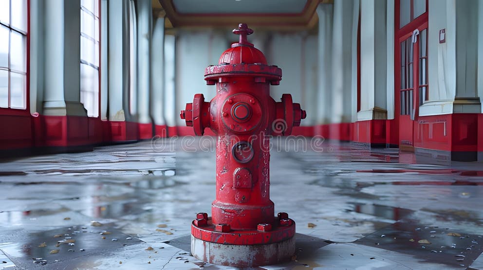 Medium Shot of Bright Red Fire Hydrant on White Backdrop Stock ...