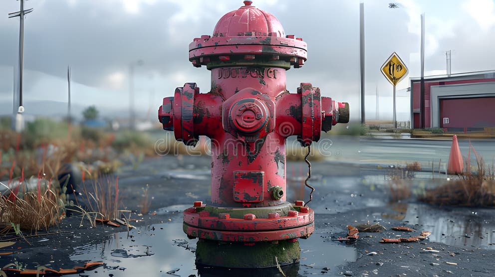 Medium Shot of Bright Red Fire Hydrant on White Backdrop Stock ...