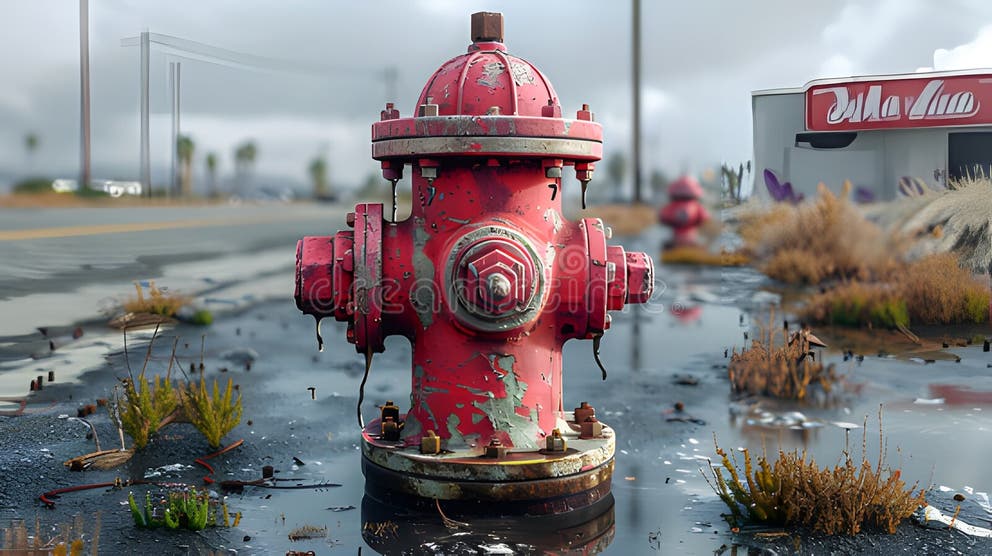 Medium Shot of Bright Red Fire Hydrant on White Backdrop Stock ...