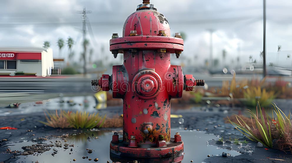 Medium Shot of Bright Red Fire Hydrant on White Backdrop Stock ...