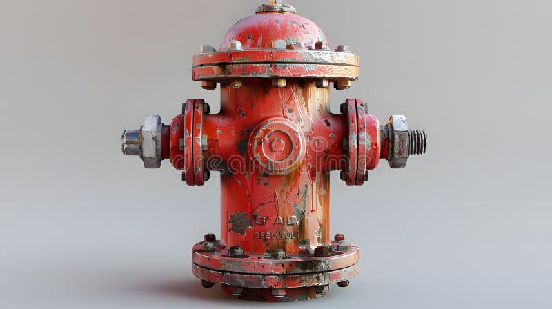Medium Shot of Bright Red Fire Hydrant on White Backdrop Stock ...