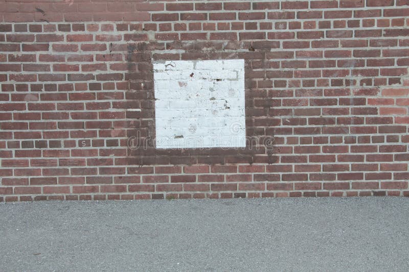 Medium Shot of Burby Baseball Square Strike Zone Square on a Brick Wall ...