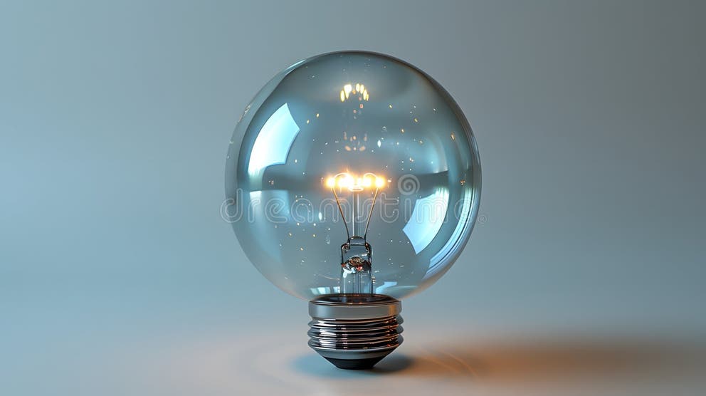 Medium Shot of Clear, Unlit Lightbulb Stock Illustration - Illustration ...