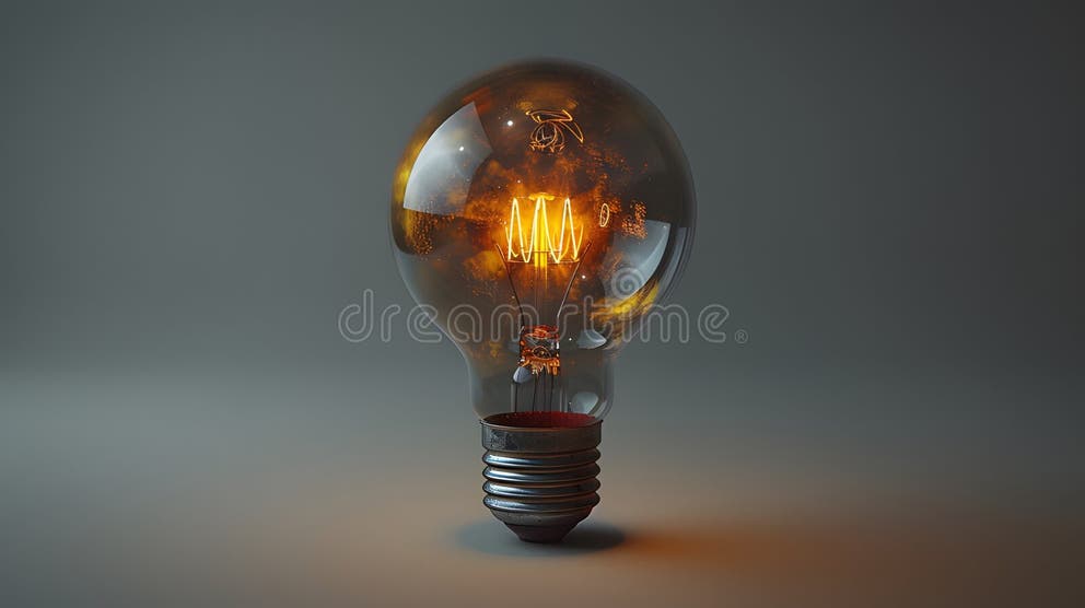 Medium Shot of Clear, Unlit Lightbulb Stock Illustration - Illustration ...