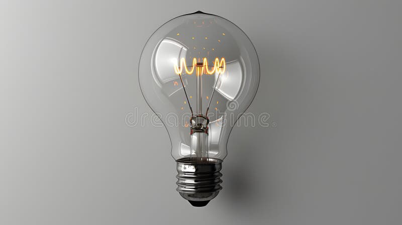 Medium Shot of Clear, Unlit Lightbulb Stock Illustration - Illustration ...
