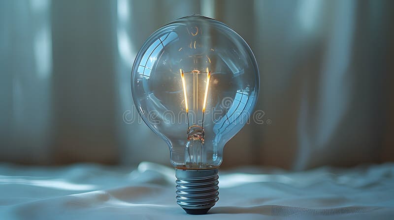 Medium Shot of Clear, Unlit Lightbulb Stock Illustration - Illustration ...