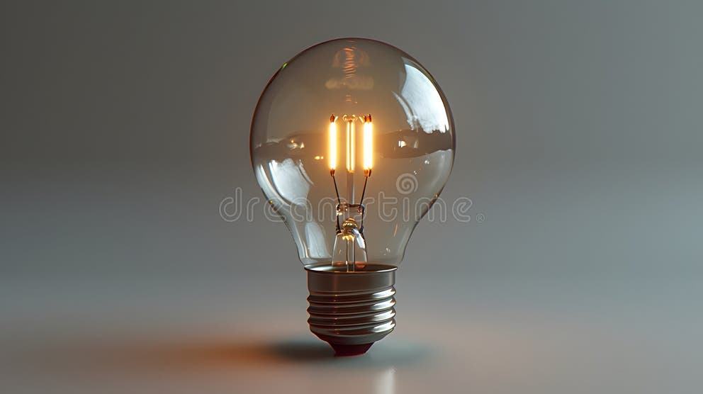 Medium Shot of Clear, Unlit Lightbulb Stock Illustration - Illustration ...