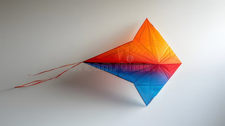 Medium Shot of Colorful Kite on White Backdrop Stock Illustration ...