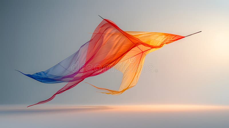 Medium Shot of Colorful Kite on White Backdrop Stock Illustration ...