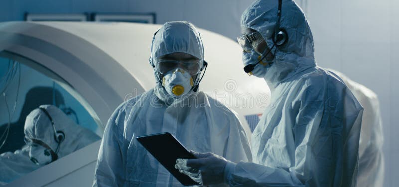 Engineers Talking in Clean Room Stock Photo - Image of expertise ...