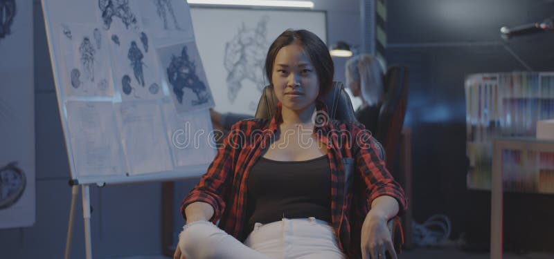 Female Video Game Developer Portrait Stock Photo - Image of designer ...