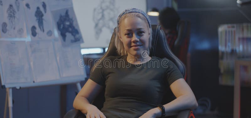 Female Video Game Developer Portrait Stock Photo - Image of artwork ...