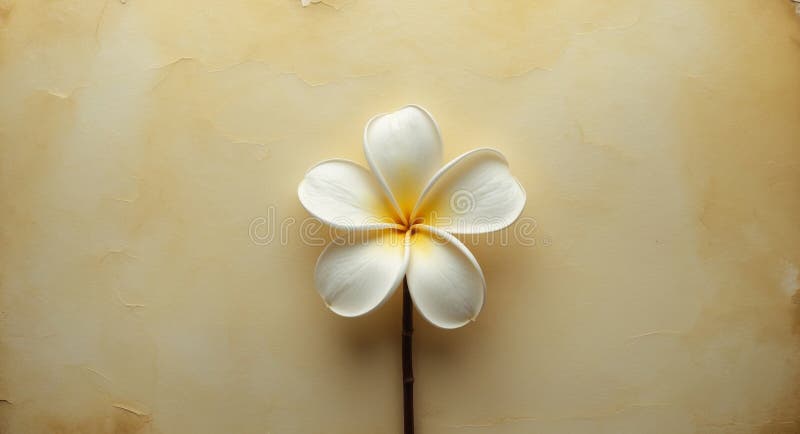 Medium Shot Frangipani Flower on Yellow Historical Past Stock Image ...