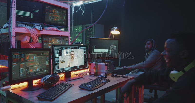 Hacker Asking Help from Friend Stock Footage - Video of problem ...