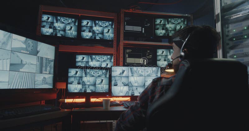 Hacker Watching Security Camera Footage Stock Image - Image of footage ...