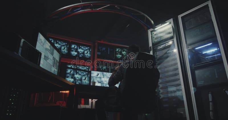 Hacker Watching Security Camera Footage Stock Video - Video of criminal ...