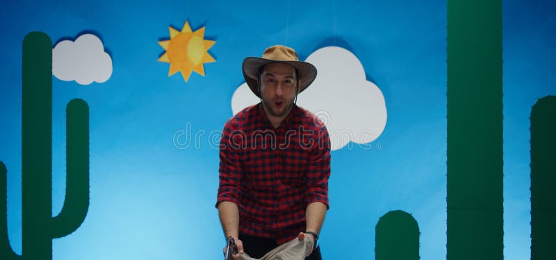 Happy Robber Checking His Loot Stock Photo - Image of happy, bandit ...