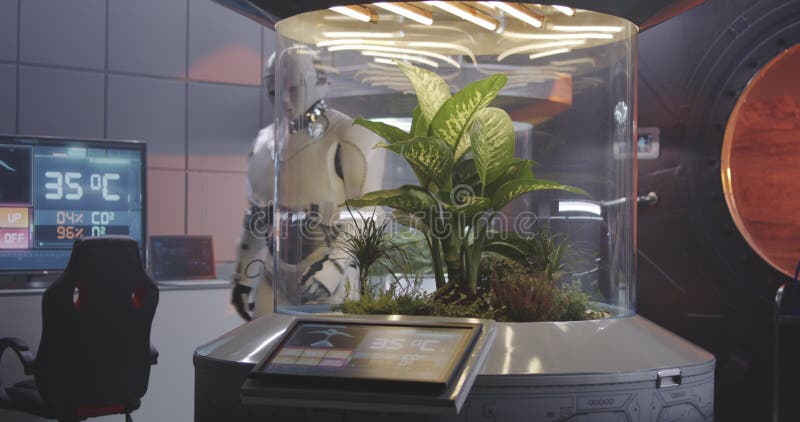 Robot Working with a Plant Incubator Stock Video - Video of science ...