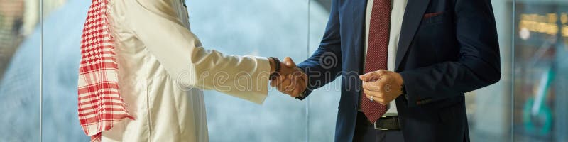 Diverse Businessmen Shaking Hands in Office Header Stock Photo - Image ...