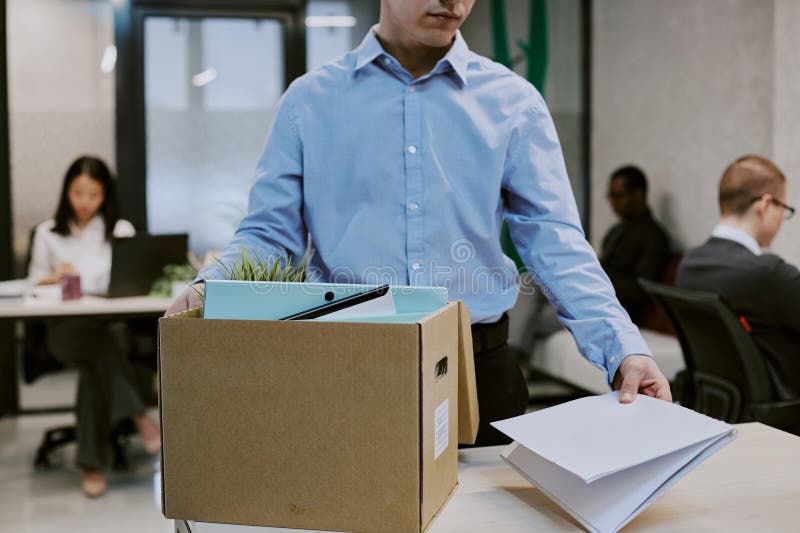 New Employee Taking Documents Out of Box Stock Photo - Image of work ...