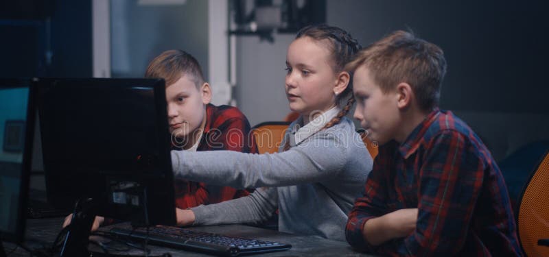 Programmer Students Brainstorming in Class Stock Image - Image of ...