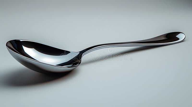 Medium Shot of a Reflective Silver Spoon Stock Illustration ...