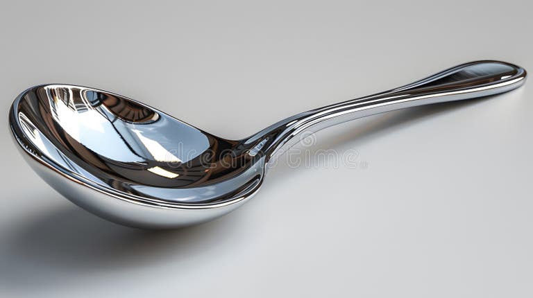 Medium Shot of a Reflective Silver Spoon Stock Illustration ...
